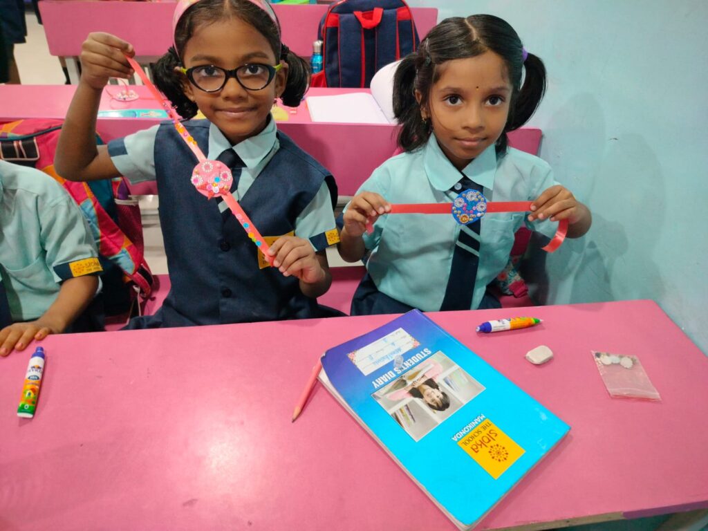 Celebrating Grade 2A Rakhi Making Activity at Sloka The School Manikonda!