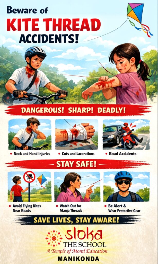 Kite Thread Accidents | Sloka the School Manikonda